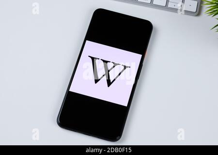 Wikipedia app logo on a smartphone screen Stock Photo - Alamy