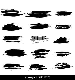 Grungy, grunge brushstroke, paintbrush line. Harsh, rough textured ...