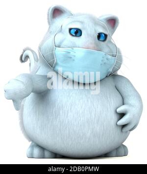 Fun 3D cartoon cat with a mask Stock Photo - Alamy