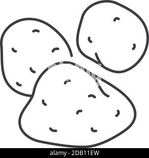 potatos icon, black vector sign with editable strokes, concept ...