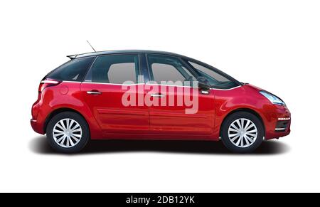 French MPV family car, side view isolated on white background Stock ...