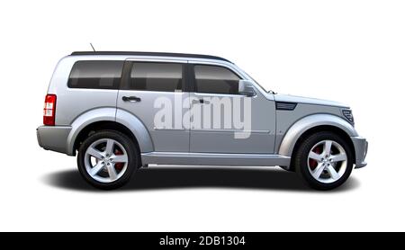 American SUV car side view isolated on white background Stock Photo - Alamy