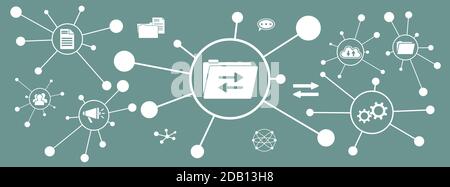 Concept of data exchange with connected icons Stock Photo - Alamy