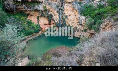 Top view of Turche cave and waterfall in Valencia Stock Photo - Alamy