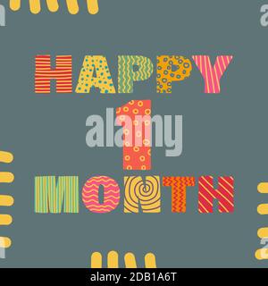 Happy 5 month. Congratulatory lettering children's style, cartoon ...