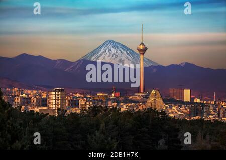 IRAN, TEHRAN: Skyline of Tehran, largest city and capital of Iran, with ...