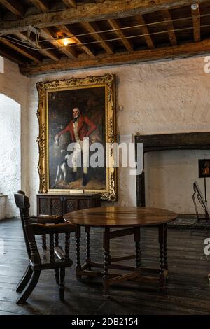 Main reception room with original fireplaces,giant deer antlers, and ...