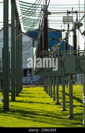 Electric transformer. Distribution of electrical energy by transformers ...