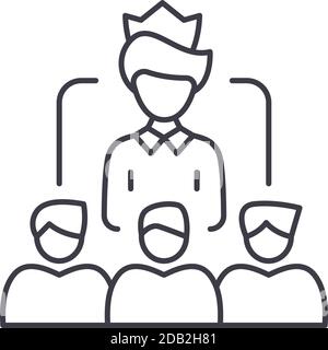 chain of command line icon, outline symbol, vector illustration ...