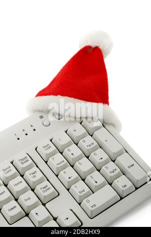 santa claus in keyboard isolated on white background Stock Photo - Alamy
