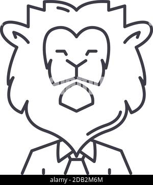 lion vector icon editable stroke outline icons for web and mobile Stock ...