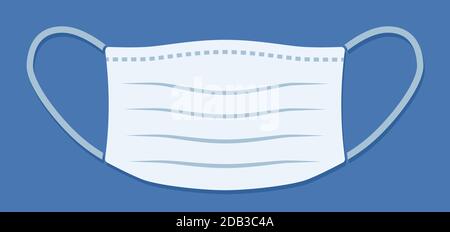 Blue face mask icon or symbol flat design vector illustration Stock ...