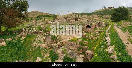 Decapolis City of Pella, Tabqet Fahel, Jordan Stock Photo - Alamy