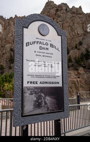 Cody, Wyoming - September 25, 2020: Welcome sign to Cody, Wyoming, a ...