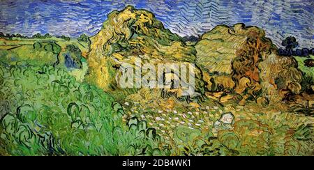 Field with Wheat Stacks 1880 Stock Photo - Alamy