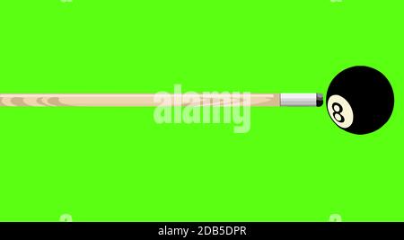 8 ball pool stick game aligned illustration Stock Photo - Alamy