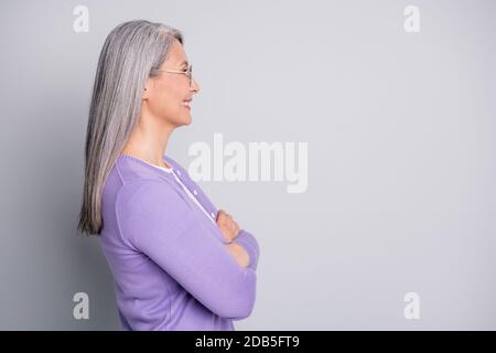 Photo of cute concentrated lady wear stylish clothes enjoying hobby ...