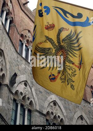 Siena - Contrada dell Aquila flag Stock Photo - Alamy