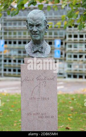Bust of Swedish actor and theatre director Karl Gerhard in Gothenburg ...