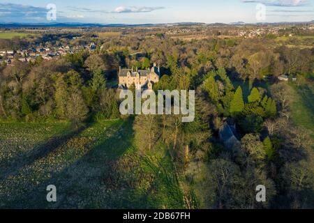 Aerial view of Calder House, Mid Calder, West Lothian Stock Photo - Alamy