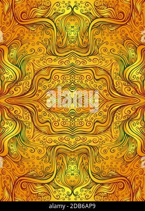 Waves shamanic fractal mandala texture. Ethno style. Plum colors ...