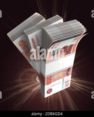 Stack of Russian Ruble (isolated with clipping path Stock Photo - Alamy