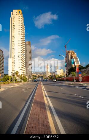 Benidorm, Spain - January 10, 2020: High-rise buildings in the Spanish ...