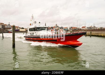 A fast pilot boat of the Dutch-Belgian pilot service stationed at ...