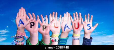 Children Hands Building Word Applaus Means Applause, Isolated ...