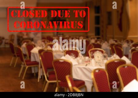 Defocused view of interior of an upmarket hotel reception or hall ...