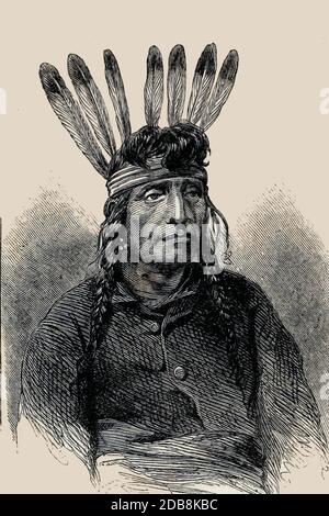 illustration of a native american indian chief warrior side view Stock ...