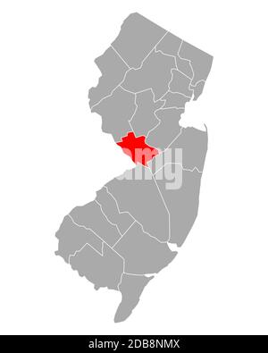 Map of Mercer County in new jersey state on white background. single ...