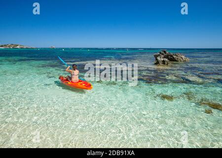 Paddling in Longreach Bay, Rottnest Island, Australia Stock Photo - Alamy