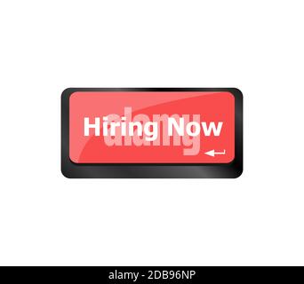 Hiring now Job concept. Computer keyboard key Stock Photo - Alamy