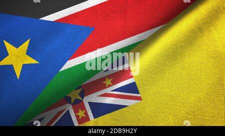 Sudan and Niue two flags textile cloth, fabric texture Stock Photo - Alamy