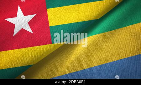 Gabon and Togo two flags textile cloth, fabric texture Stock Photo - Alamy
