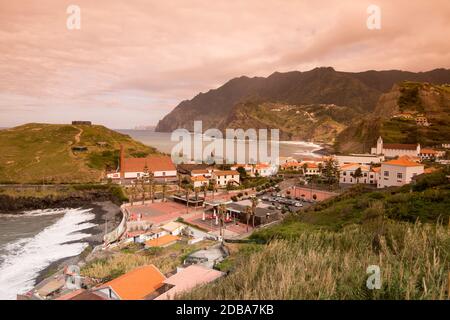 the Rum Factory in Porto da Cruz on the coast at east Madeira on the ...