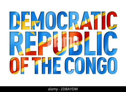 Democratic Republic of the Cong flag text font. Congo symbol background ...