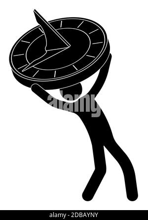 Time watch stick figure vector illustration. Hand drawn late deadline ...