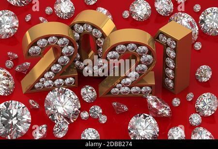 New Year Date With Diamonds 2021 Stock Photo - Alamy