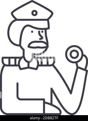 teamcaptain icon, black vector sign with editable strokes, concept ...