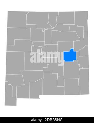 Map of De Baca in New Mexico Stock Photo - Alamy
