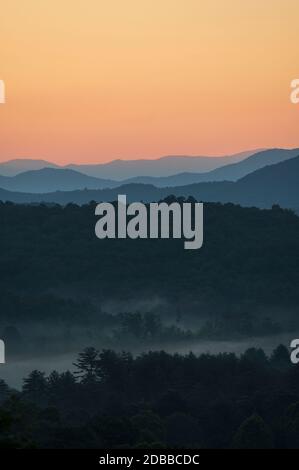 FOG IN THE HOLLOWS OF BLUE RIDGE MOUNTAINS, NORTHWEST GA, USA Stock ...