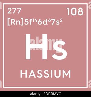 Hassium. Transition metals. Chemical Element of Mendeleev's Periodic ...