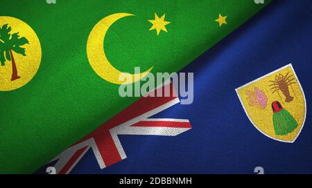 Turks and Caicos Islands and Cocos Keeling Islands two flags Stock ...