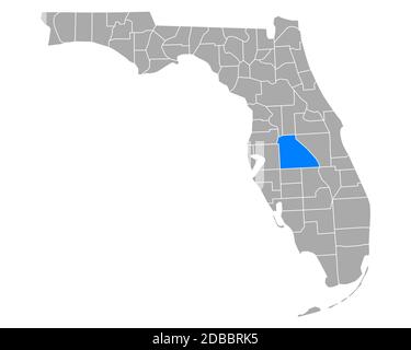 Map of Polk County, Florida Stock Photo - Alamy