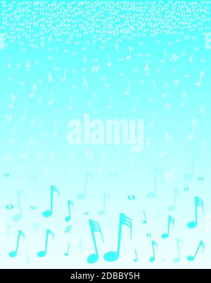 Falling music notes, musical background. illustration isolated on white ...