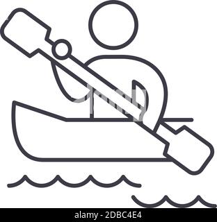 Rowing sport icon. Rower silhouette symbol on isolated background ...