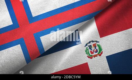 Dominican Republic and Faroe Islands two flags textile cloth, fabric ...