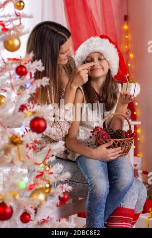 Sitting room dressed for traditional Christmas Stock Photo - Alamy